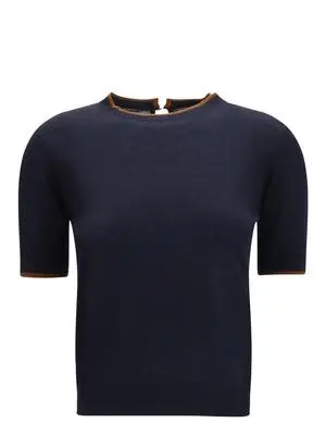 Max Mara Silk And Wool T-Shirt Blue