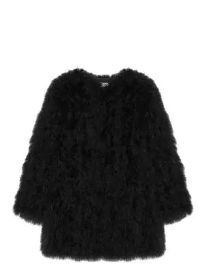 YVES SALOMON YVES SALOMON Turkey Feather Open Front Coat Black