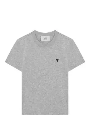 AMI Paris T-shirt De Coeur Grey In Cotton - Gray