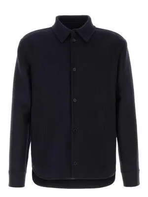 JIL SANDER Midnight Wool Shirt - Blue