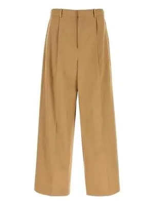 Loewe Camel Cotton Wide-leg Pant - Brown