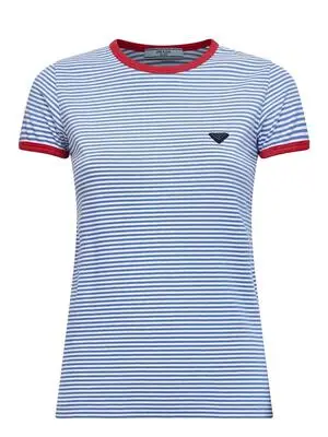 Prada Striped Cotton T-shirt - Multicolor
