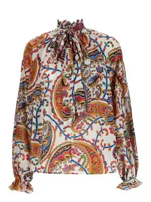 Etro ETRO Silk Blend Paisley Print Blouse Multicolor