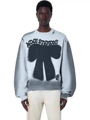 Acne Studios Sprayed Logo Sweatshirt - Gray