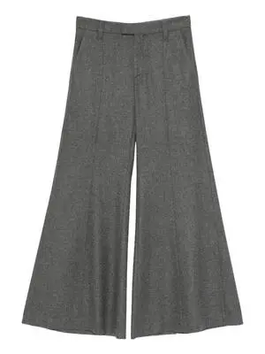 Brunello Cucinelli Wool Structured Cropped Palazzo Pants - Multicolor