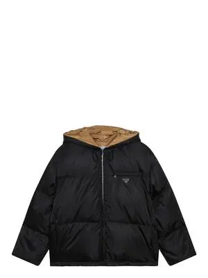Prada Re-nylon Zip-up Puffer Jacket - Black
