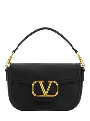 Valentino Garavani Leather Alltime Shoulder Bag - Black