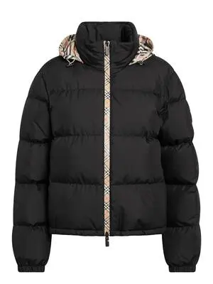 Burberry BURBERRY Zip-Up Padded Down Jacket With Check Detail Black