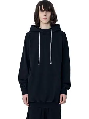 Rick Owens Cotton Jersey Hooded Sweatshirt - Black