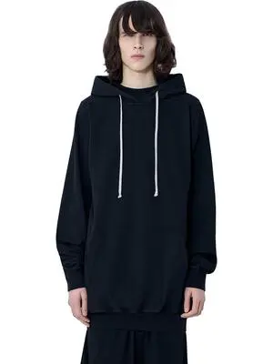 Rick Owens Cotton Jersey Hooded Sweatshirt - Black