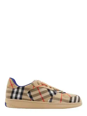 Burberry Checked Sneakers - Cream