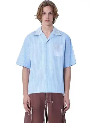 Marni Striped Cotton Poplin Shirt - Blue