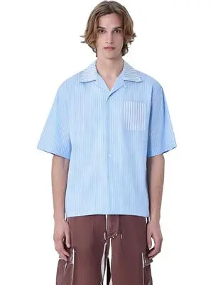 Marni Striped Cotton Poplin Shirt - Blue