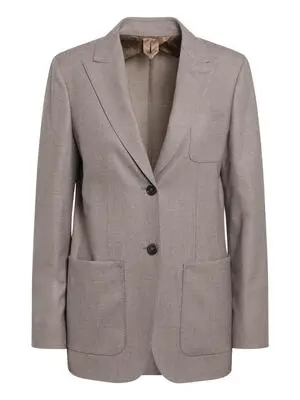 Max Mara Cashmere Foulard Single-breasted Blazer - Brown