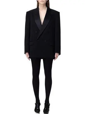 Saint Laurent Double-breasted Wool Blazer - Black