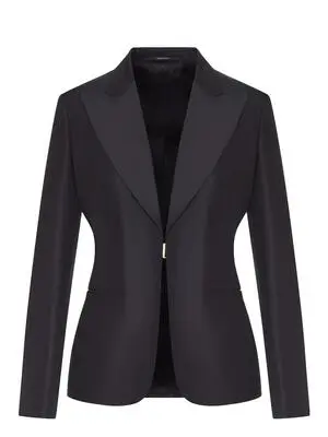 Gucci Fine Silk Faille Jacket - Black