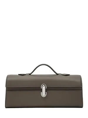 Savette Slim Symmetry Pouch In Calf Leather - Brown