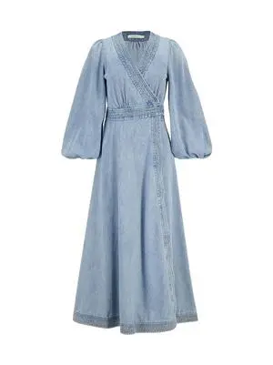 Zimmermann Indra Denim Midi Dress - Multicolor