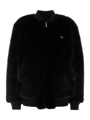 Prada Eco Fur Bomber Jacket - Black