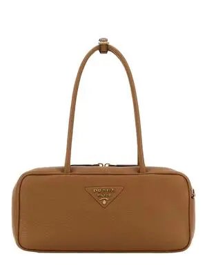 Prada Caramel Leather Shoulder Bag - Brown