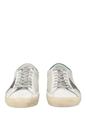 GOLDEN GOOSE Leather And Polyester Low Top Sneakers - Silver
