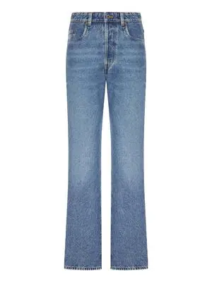 Miu Miu Light Wash Denim Flare Jeans - Multicolor