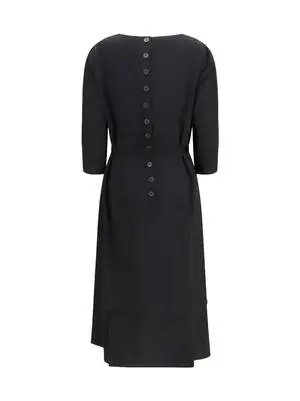 Prada Wool Blend Midi Dress - Black