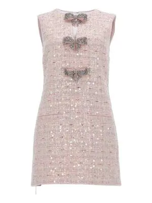 SELF-PORTRAIT Bow Detailed Mini Dress - Pink