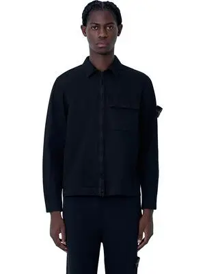 Stone Island Logo Patch Shirt - Black