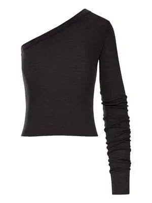 Rick Owens Ziggy One-shoulder Jersey Top - Black