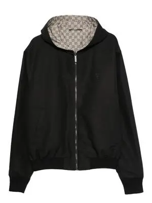 Gucci Reversible Gg Supreme Hooded Jacket - Black