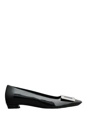 ROGER VIVIER Belle Vivier Patent Leather Ballerinas - Black