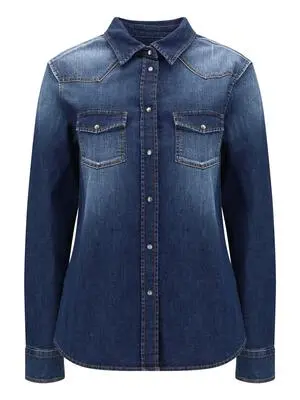 JACOB COHЁN Denim Western Shirt - Blue