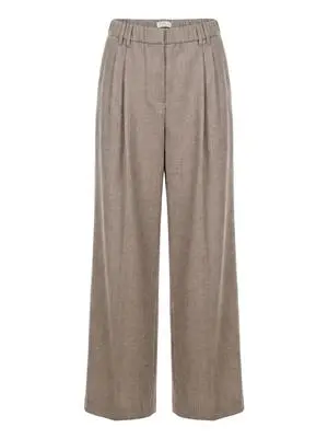 Brunello Cucinelli Wide-leg Pleated Trousers - Multicolor