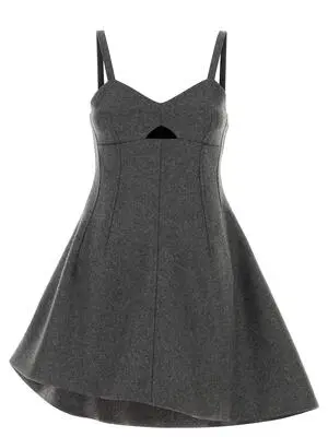 JIL SANDER Wool Mini Dress - Gray
