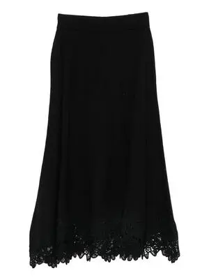 Zimmermann Guipure Lace Trim Midi Skirt - Multicolor