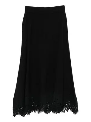 Zimmermann Guipure Lace Trim Midi Skirt - Multicolor