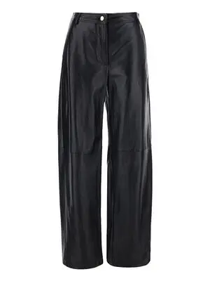 Max Mara Leather Trousers - Black