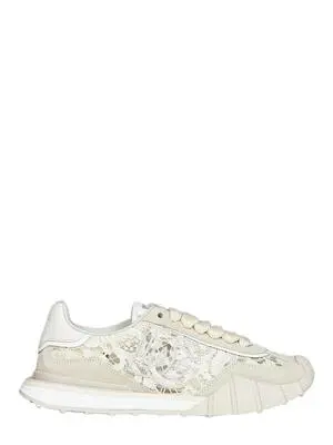 Dolce & Gabbana Lace Panel Trainers - Cream