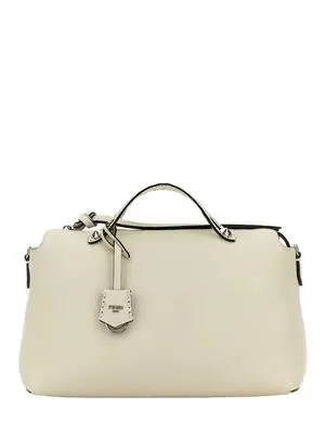 Fendi Ivory Leather Large The Way Handbag - White