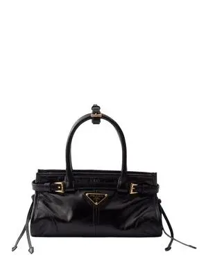 Prada Bonnie Mini Leather Handbag - Black