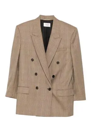 Saint Laurent Check Pattern Double-breasted Blazer - Multicolor