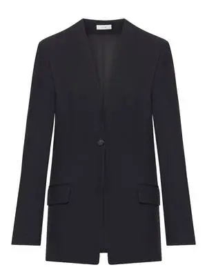 TOTEME Single-breasted Wool Blend Blazer - Black