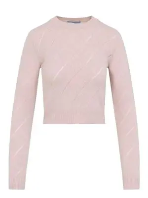 Prada PRADA Cashmere Diamond Perforated Sweater Multicolor