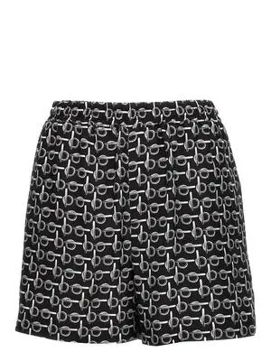 Burberry Silk Printed Shorts - Black