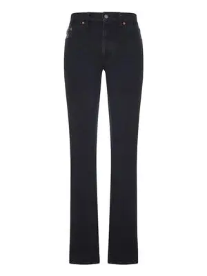 Saint Laurent Straight Jeans In Authentic Denim - Black