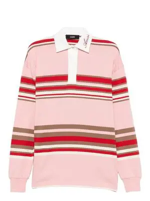 Amiri Striped Cotton Polo - Pink