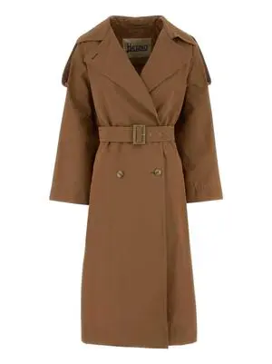 Herno Cotton Blend Trench Coat - Brown