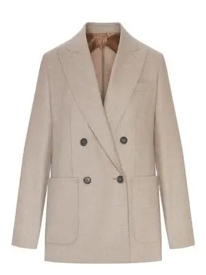 Max Mara Cashmere Foulé Blazer - Cream