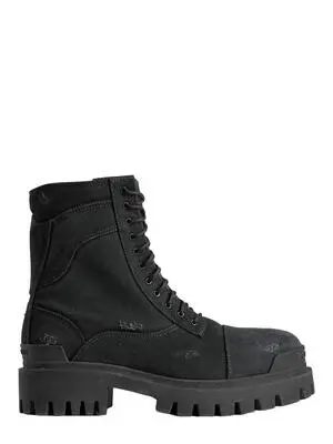 Balenciaga BALENCIAGA Lace Up Side Zip Fastening Trainers Black